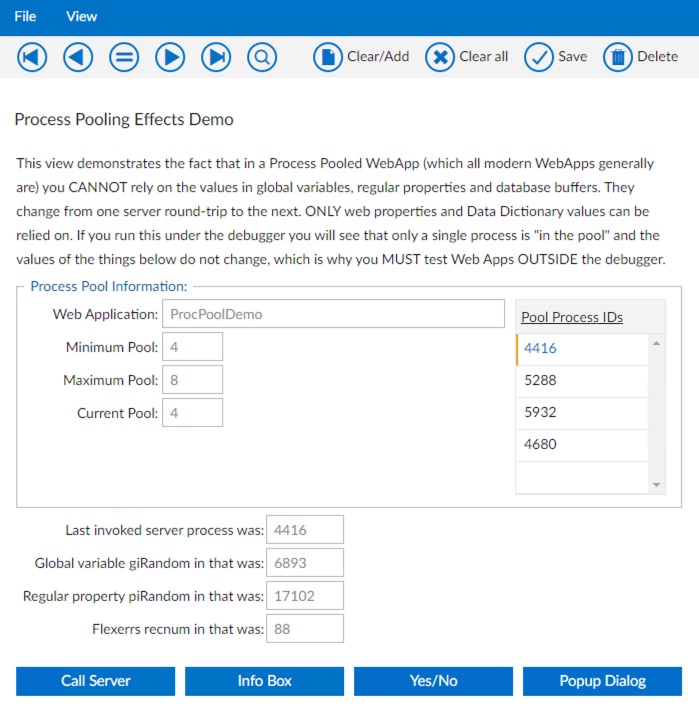 DataFlex WebApp Process Pooling Demo - Unicorn InterGlobal