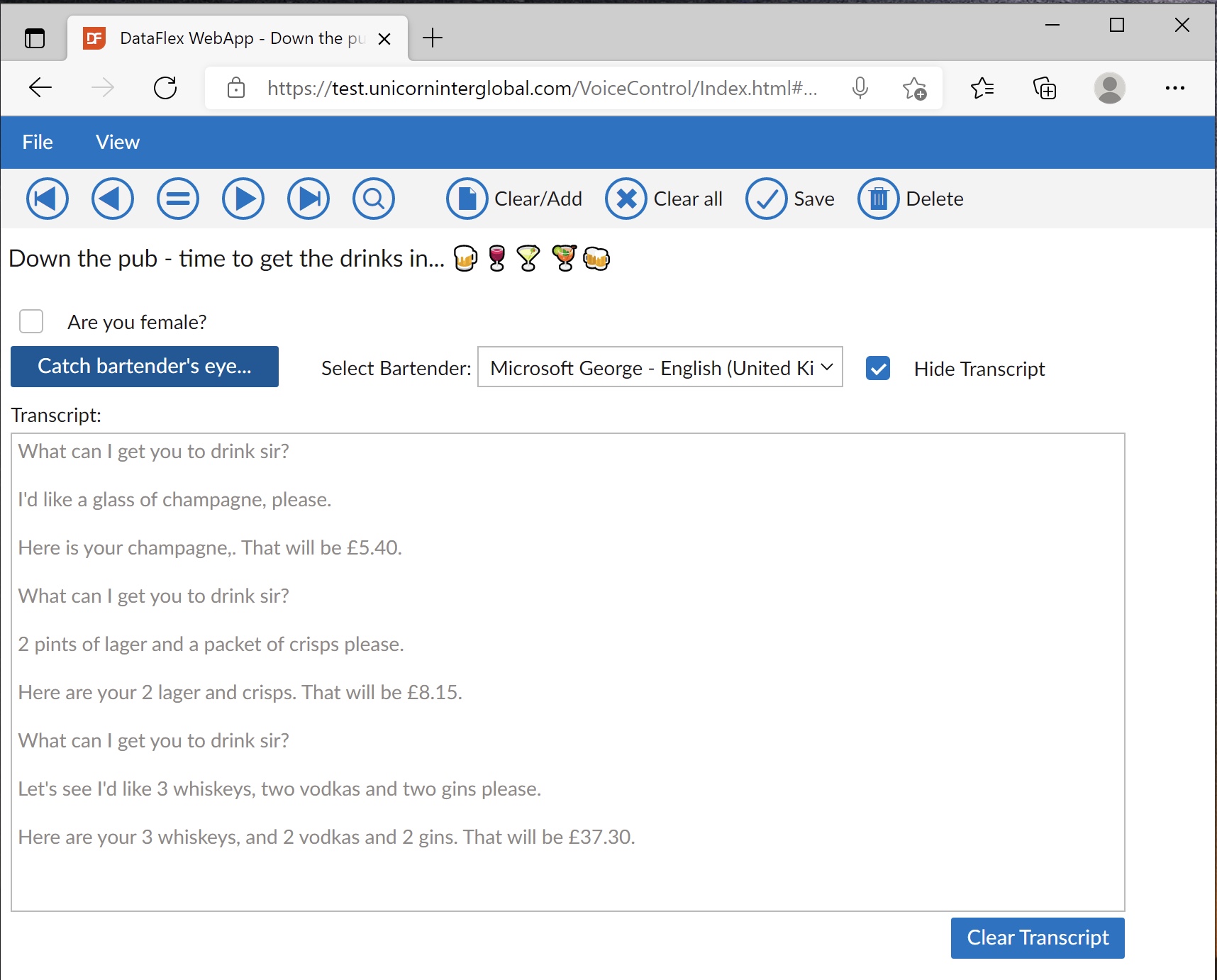 Voice Controlled WebApps with DataFlex - Unicorn InterGlobal